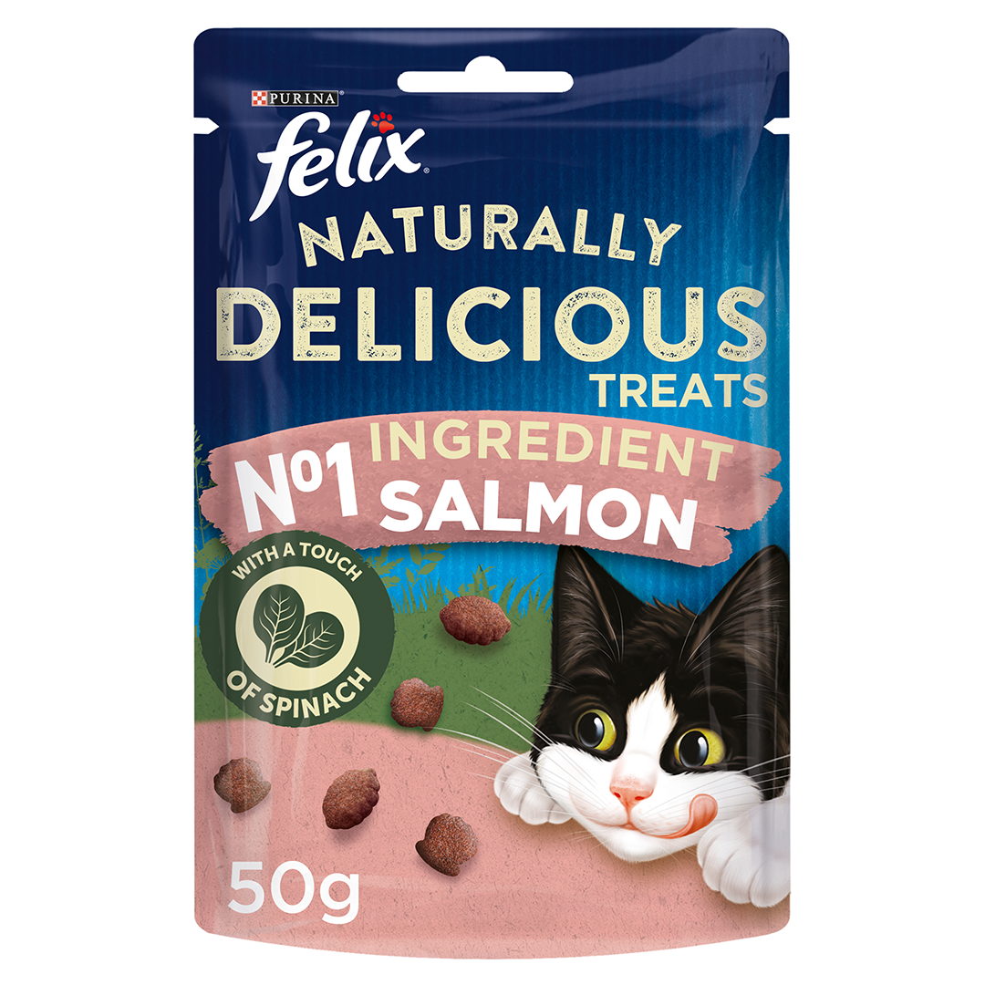 Buy Felix Naturally Delicious Salmon & Spinach Treats 50g | Save with ...