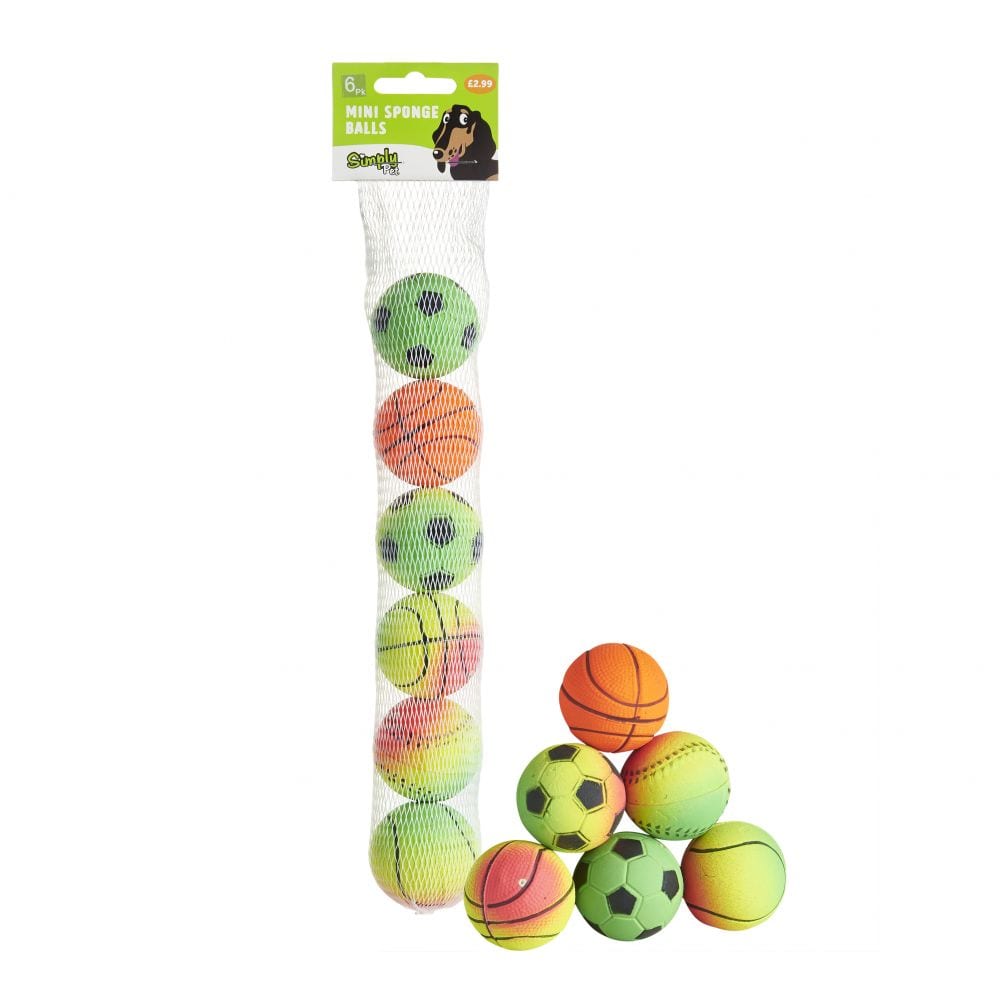 Buy Mini Sponge Balls Pm £2.99 - 6 pack | Save with Heart Pet Supplies ...